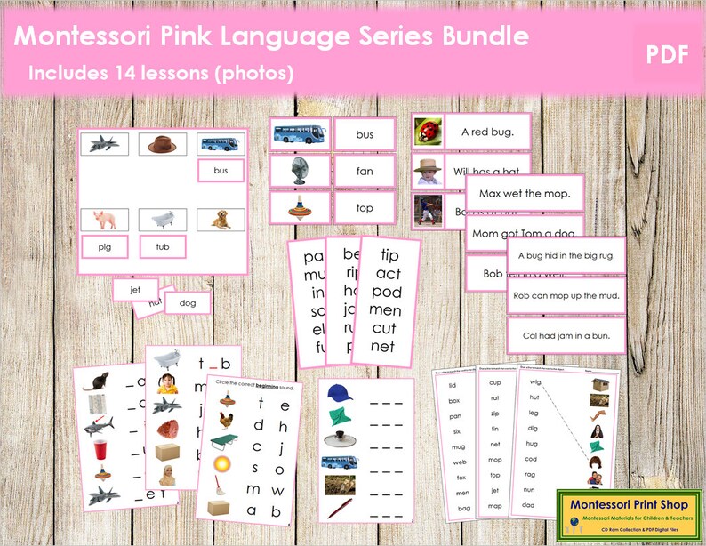 Montessori Pink Phonetic Language Series Bundle PHOTOS | Etsy