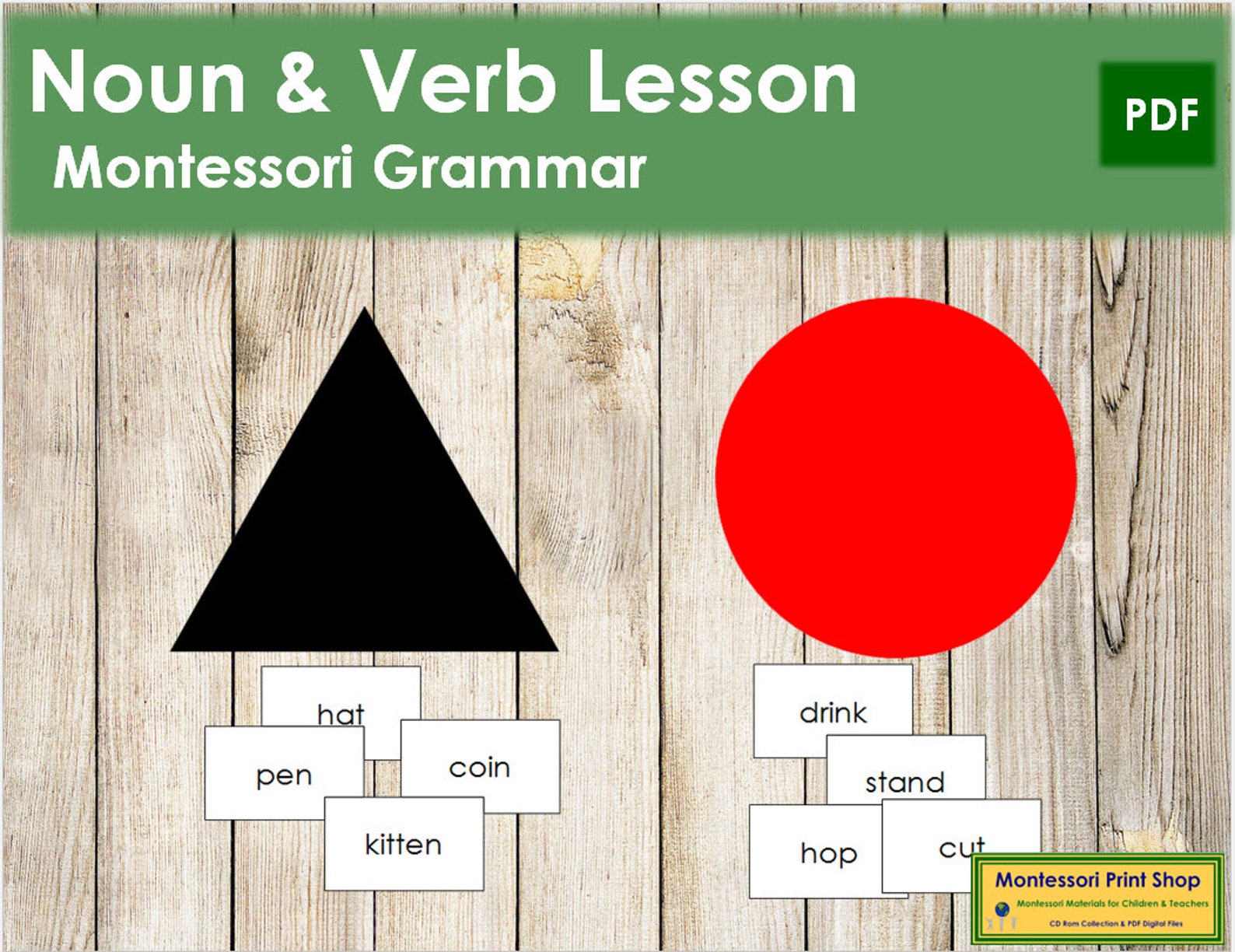 Noun & Verb Lesson Grammar Printable Montessori Materials - Etsy Canada