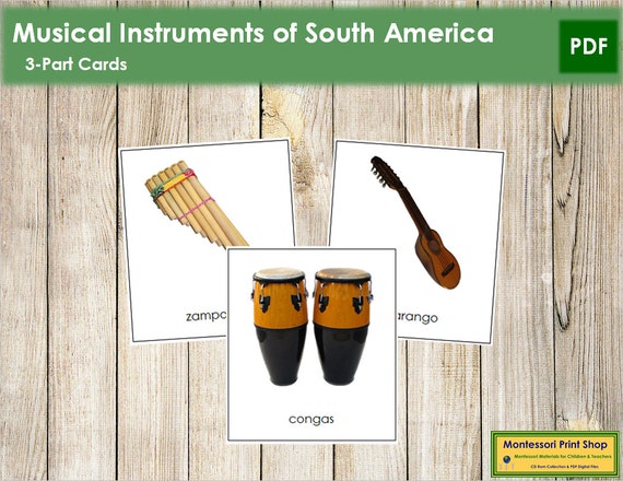 Musical Instruments of South America Continent Cards | Etsy