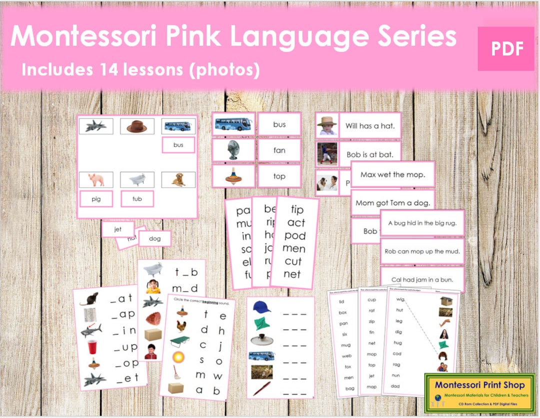 Montessori Pink Phonetic Language Series Bundle PHOTOS - Etsy