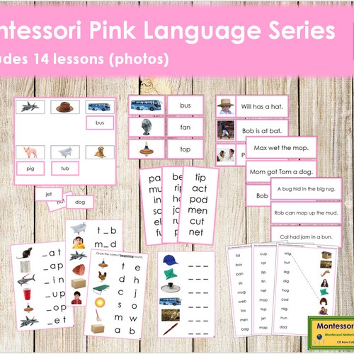 Montessori Pink Phonetic Language Series Bundle PHOTOS - Etsy