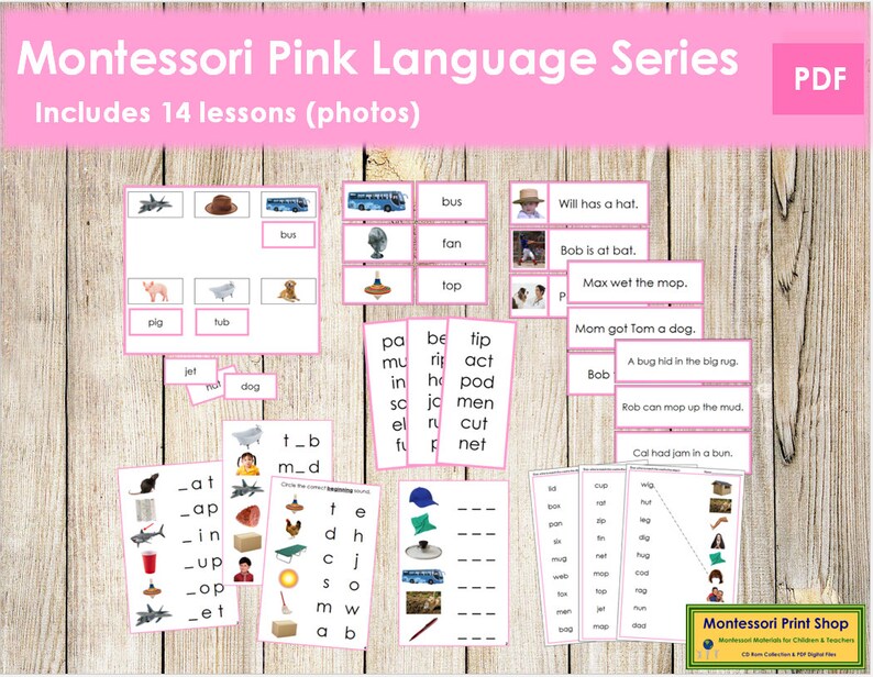 Montessori Pink Phonetic Language Series Bundle PHOTOS - Etsy