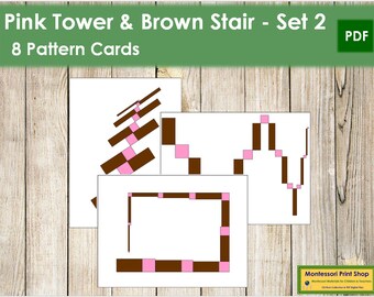 Montessori Pink Tower Cards - Etsy