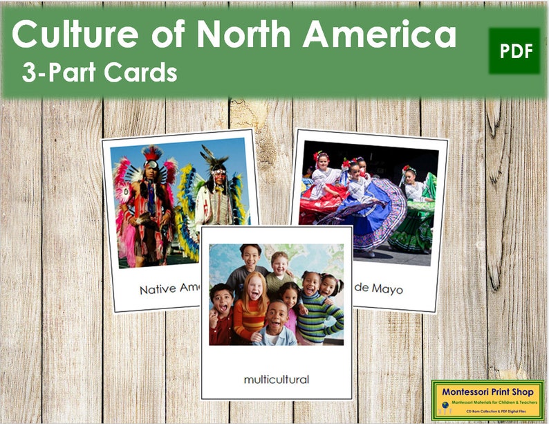 Culture of North America Montessori Continent Cards - Etsy