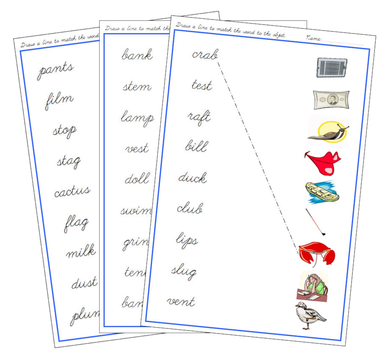 Montessori Blue Phonetic Language Series Bundle CURSIVE - Etsy