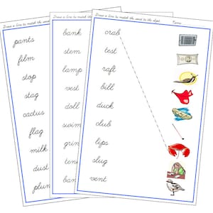 Montessori Blue Phonetic Language Series Bundle CURSIVE (clipart ...