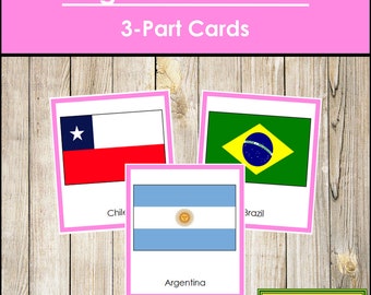 Continents by Hemisphere Flashcards montessori Color-code Geography ...