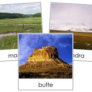 Aquatic & Land Features 3-part Cards Set 3 Geography - Etsy