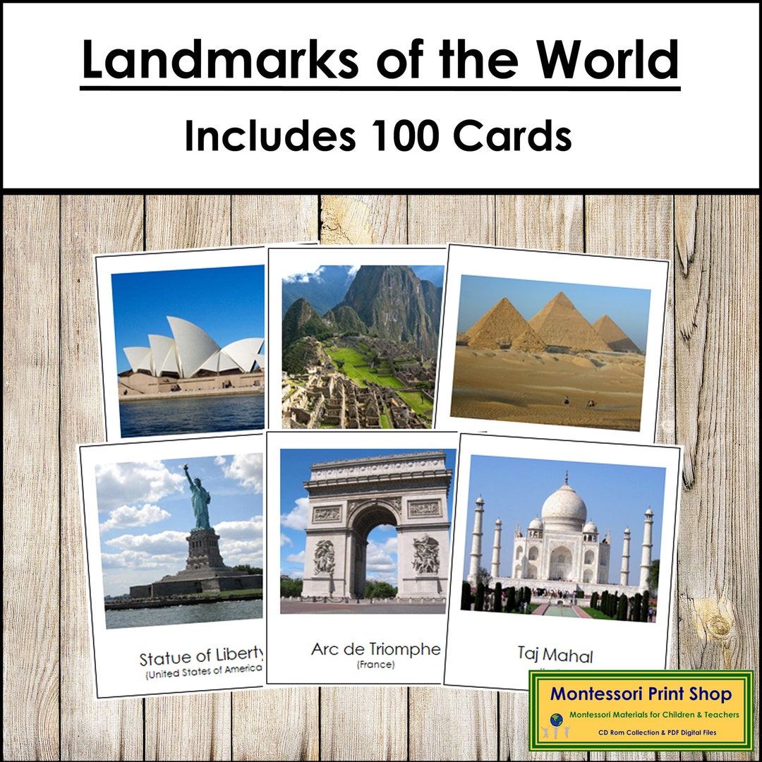 Landmarks of the World Bundle - Geography - Printable Montessori Cards ...
