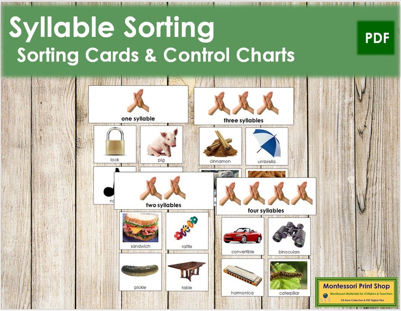 Syllable Sorting Cards and Control Charts Primary Language - Etsy