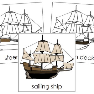 Parts of a Sailing Ship Nomenclature 3-part Cards & Blackline Master ...