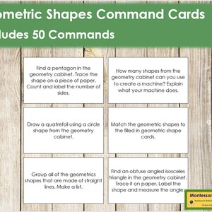 Geometric Shapes Command Cards task Cards Primary Geometry - Etsy