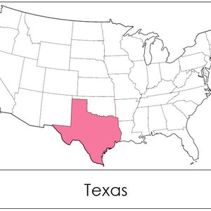 United States Flashcards (montessori Color-code) - Geography ...