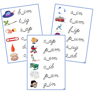 Montessori Blue Phonetic Language Series Bundle CURSIVE (clipart ...