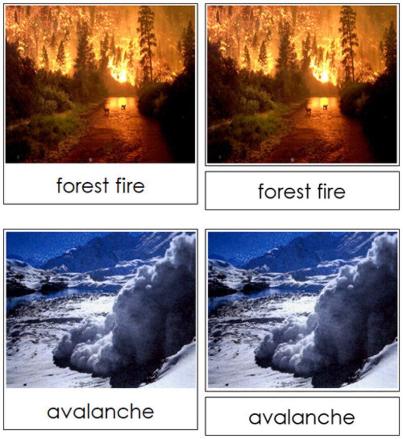 Natural Disasters Nomenclature 3-part Cards Science - Etsy
