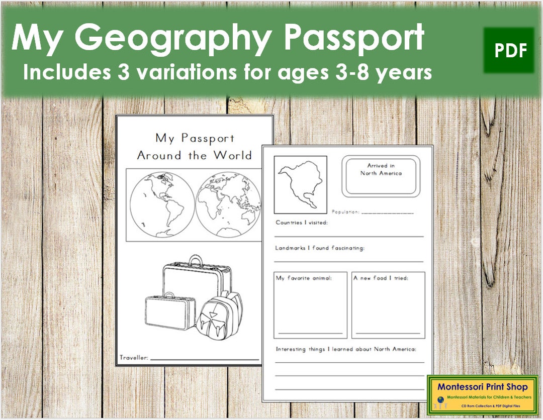 My Geography Passport Montessori Continent Study Printable - Etsy