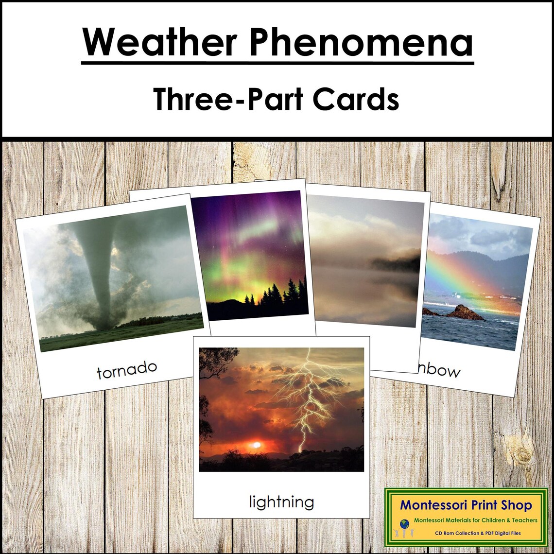 Types of Weather Phenomena Nomenclature 3-part Cards - Montessori ...