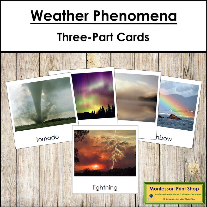 Types of Weather Phenomena Nomenclature 3-part Cards - Montessori ...
