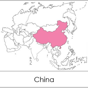 Asia Flashcards (montessori Color-code) - Geography - Printable ...