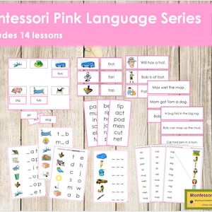 Montessori Pink Phonetic Language Series Bundle CLIPART - Etsy Canada