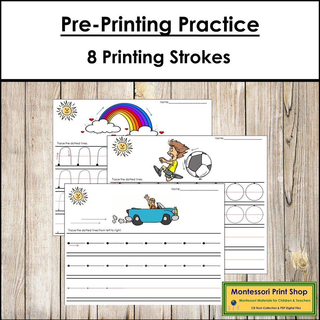Pre-printing Writing Practice - Printable Montessori Materials ...
