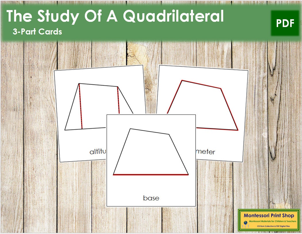 Printable Montessori Materials Geometry The Study of a Quadrilateral ...
