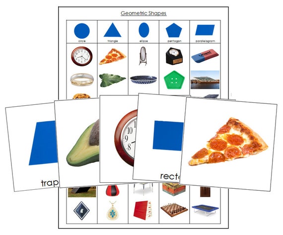Geometric Shapes Sorting Cards Chart Primary Geometry Printable Montessori Cards Digital Download Etsy UK