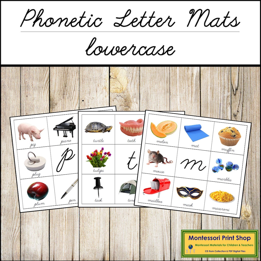 Phonetic Letter Mats (cursive, Lowercase) - Montessori Language ...