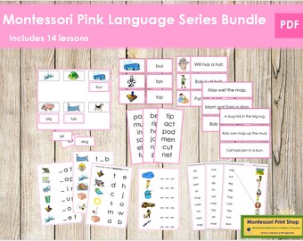 Montessori Blue Phonetic Language Series Bundle CURSIVE | Etsy