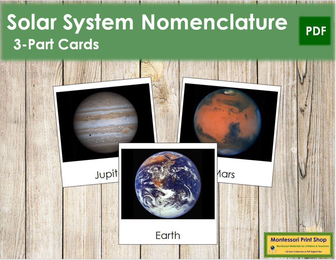 Solar System 3 Part Cards