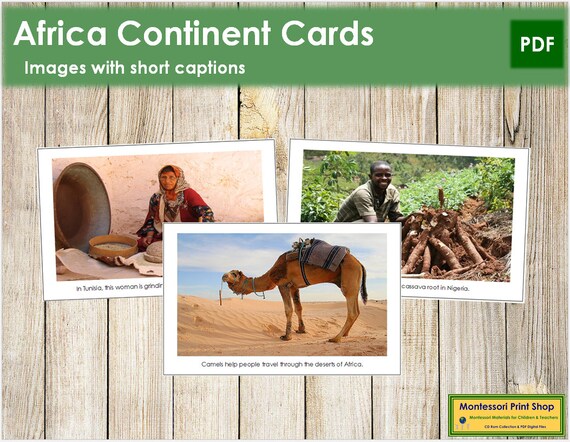 Africa Continent Cards Montessori Geography Printable | Etsy