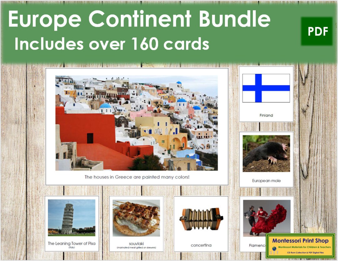 Europe Continent Bundle Geography Printable Montessori - Etsy