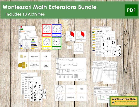 Primary Montessori Math Extensions Bundle Printable | Etsy