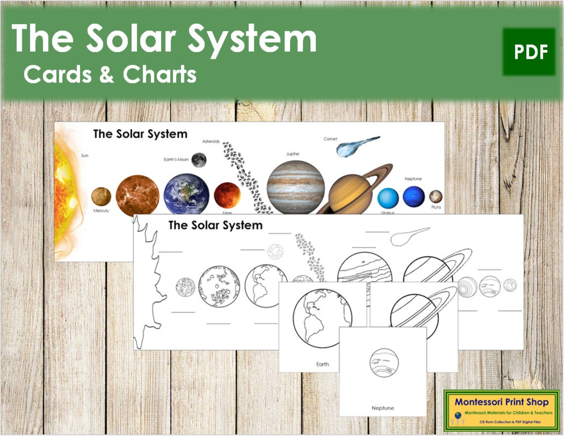 The Solar System Charts & Cards Printable Montessori - Etsy