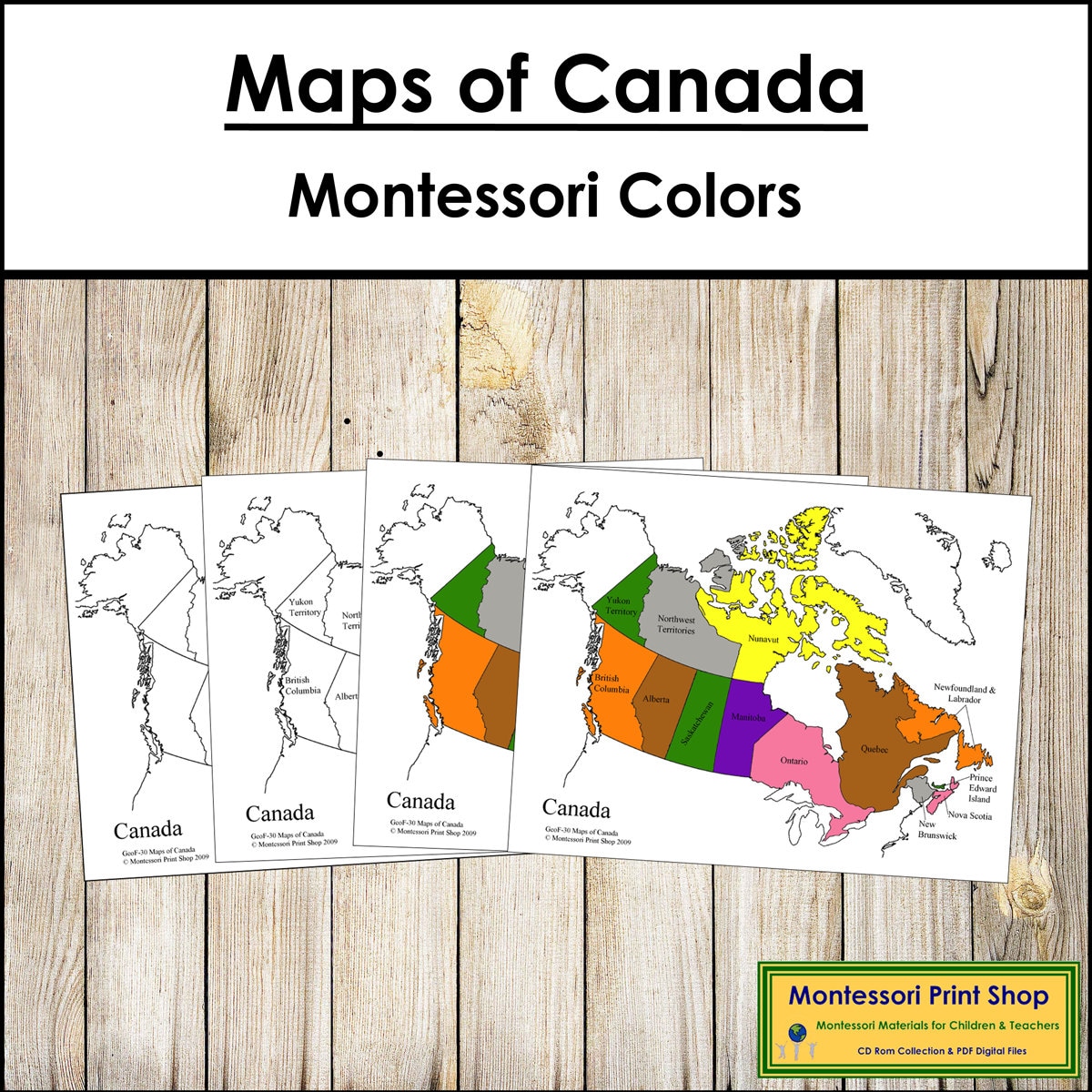 Montessori Maps of Canada [color & Blackline Masters] - Geography ...