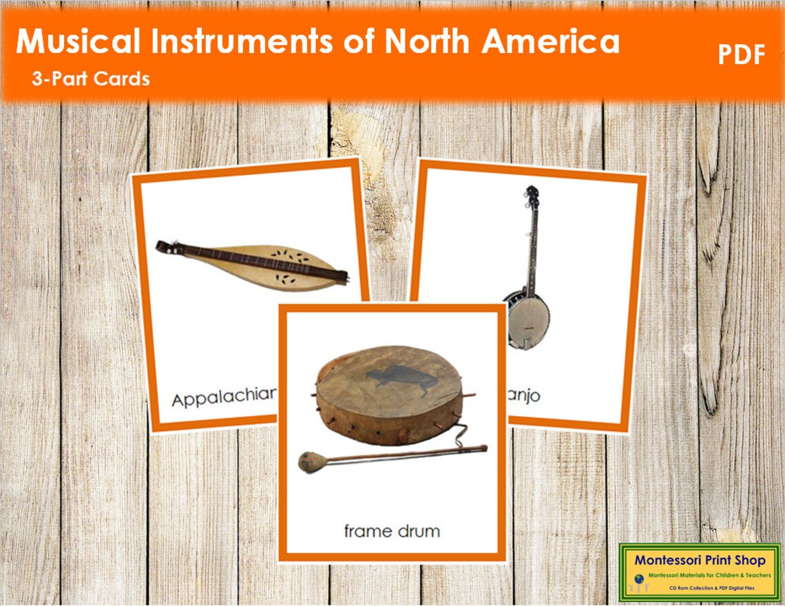 Musical Instruments of North America color-coded Continent | Etsy