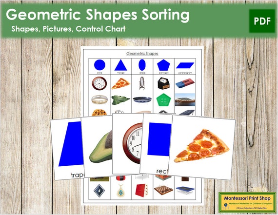 Geometric Shapes Sorting Cards & Chart Primary Geometry | Etsy Canada