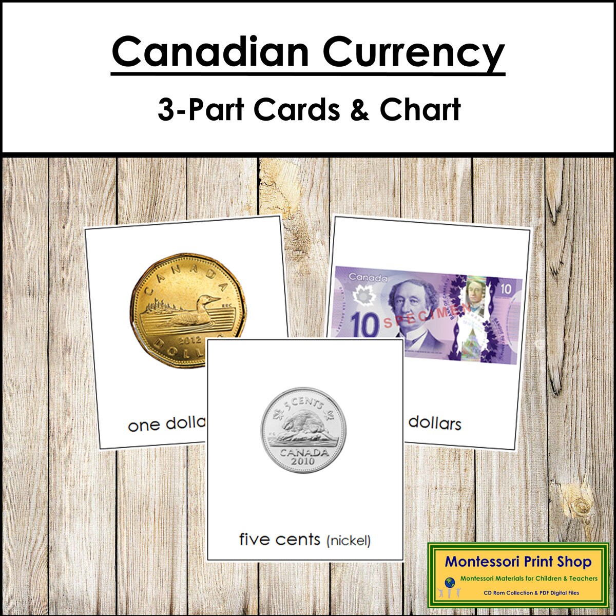 Canadian Currency Cards Printable Montessori Cards Digital Download - Etsy