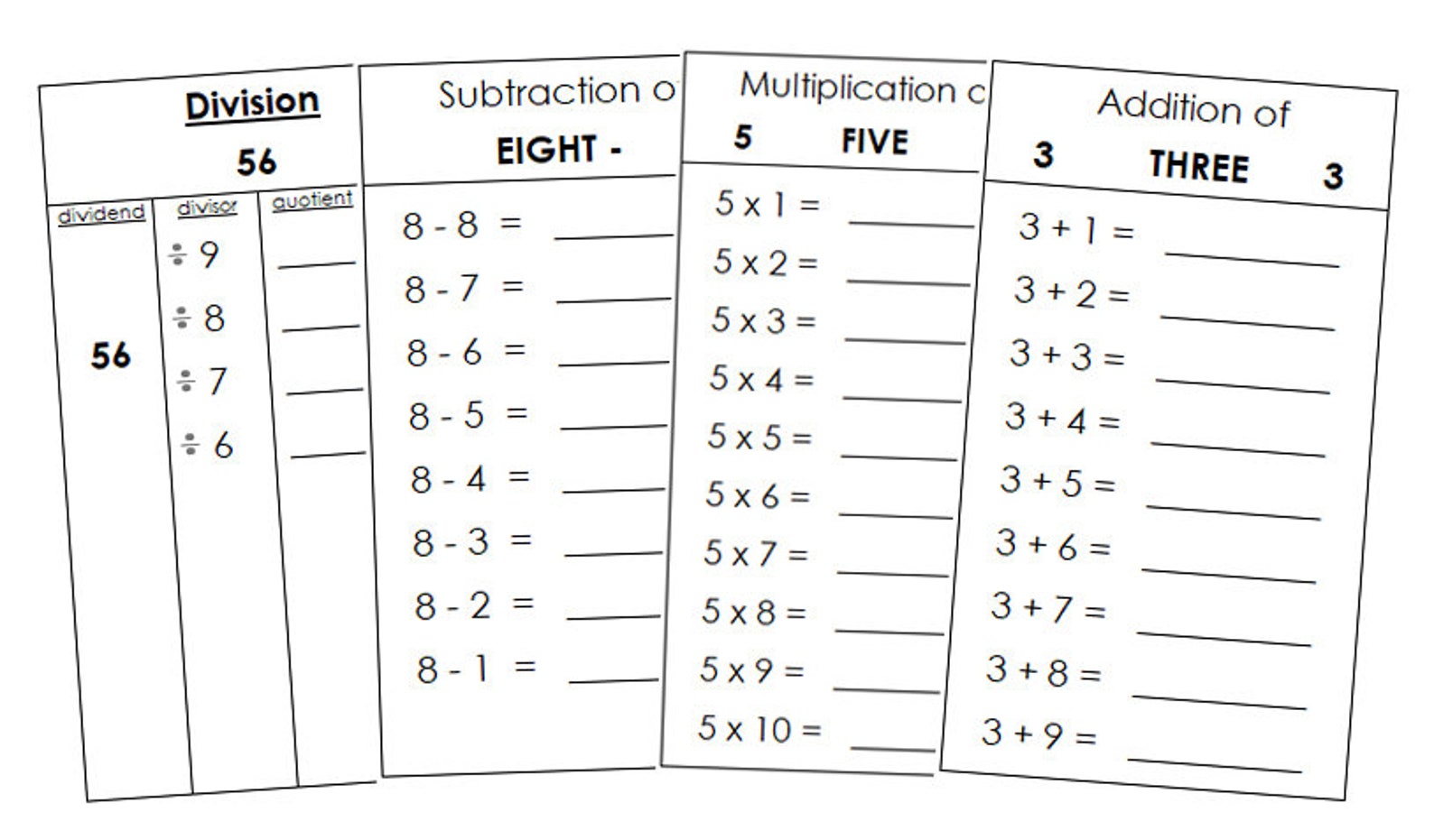 Math Operations Booklets sequential Order Primary Math - Etsy