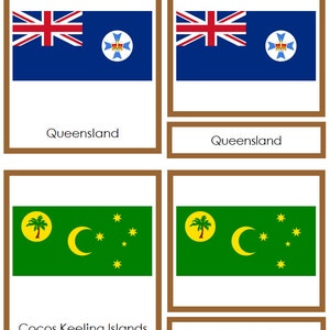 Flags of Australia (color-coded) - Montessori Continent Cards ...