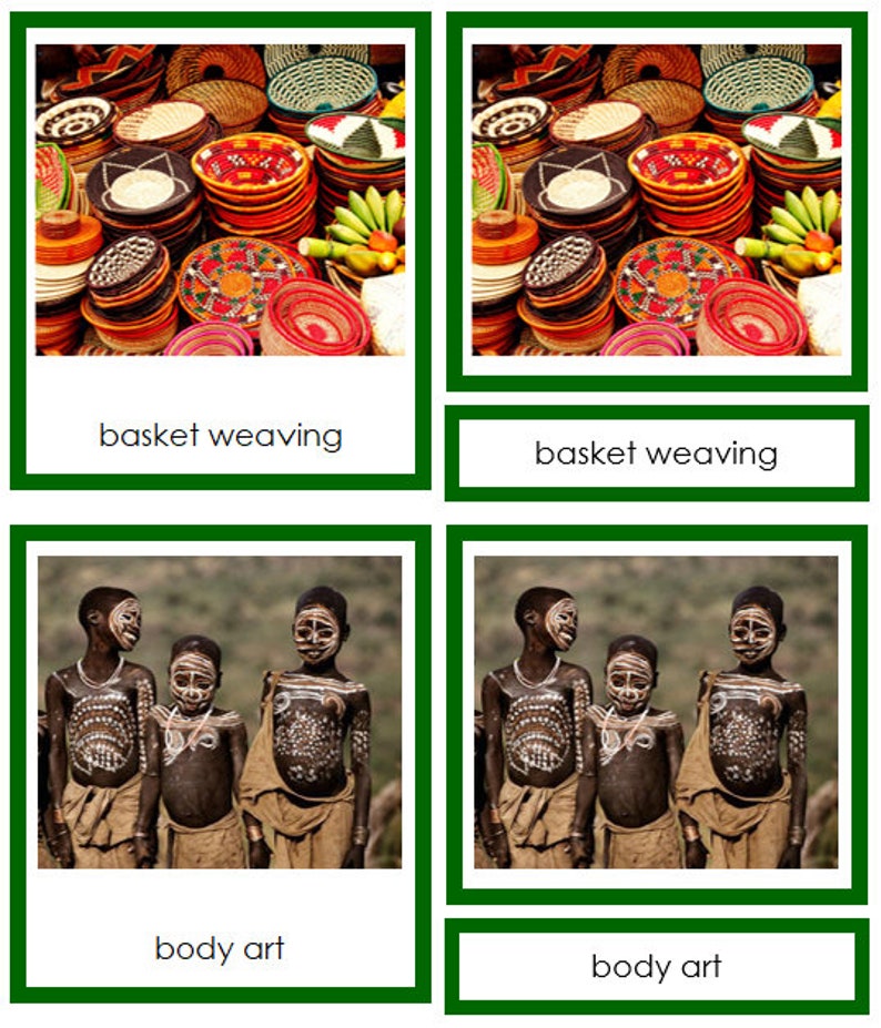 Culture of Africa color-coded Montessori Continent Cards - Etsy Canada