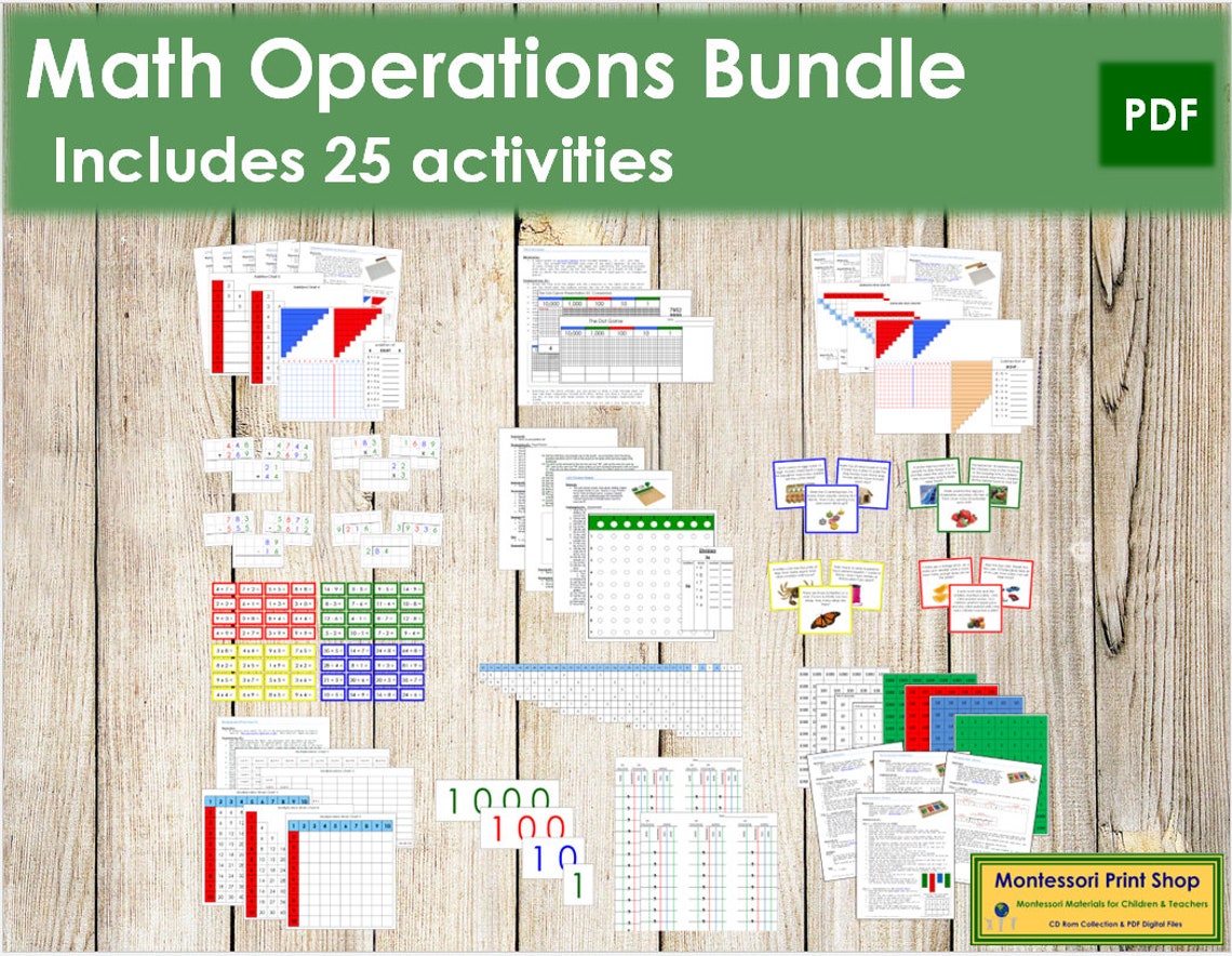 Primary Montessori Math Operations Bundle Printable - Etsy
