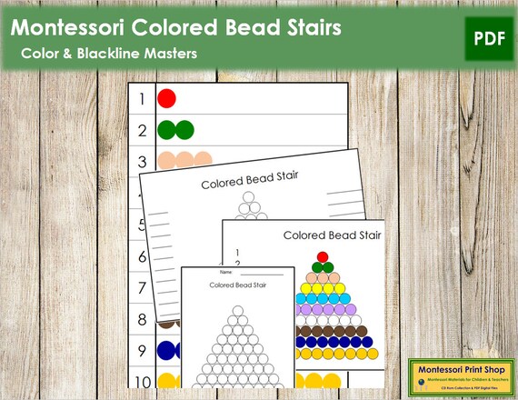 Montessori Color Bead Stair Control Chart & Masters | Etsy