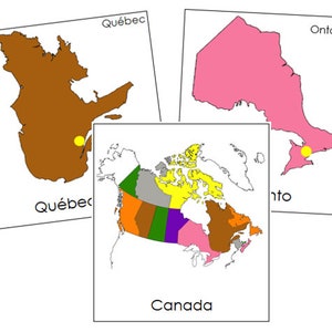 Capital Cities of Canada 3-part Cards (color-coded) - Montessori ...