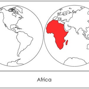 Continents by Hemisphere Flashcards - Geography - Printable Montessori ...