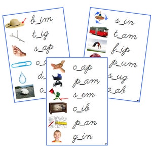Montessori Blue Phonetic Language Series Bundle CURSIVE (photos ...