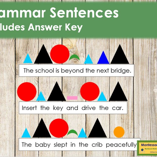 Parts of Speech Elementary 3-part Cards Montessori Grammar - Etsy