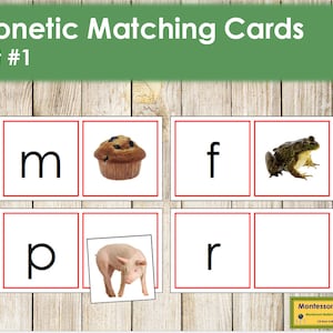 Phonetic Matching Cards Set 1 Montessori Language - Etsy