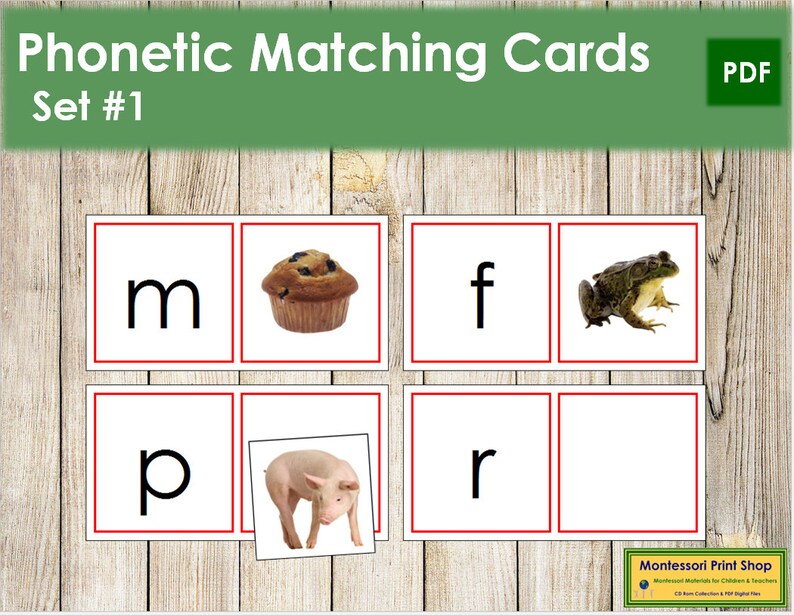 Phonetic Matching Cards Set 1 Montessori Language - Etsy
