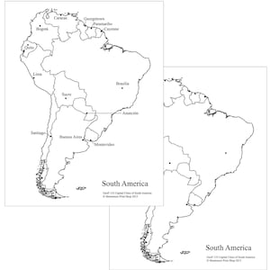 Capital Cities of South America Map [blackline Masters] - Montessori ...